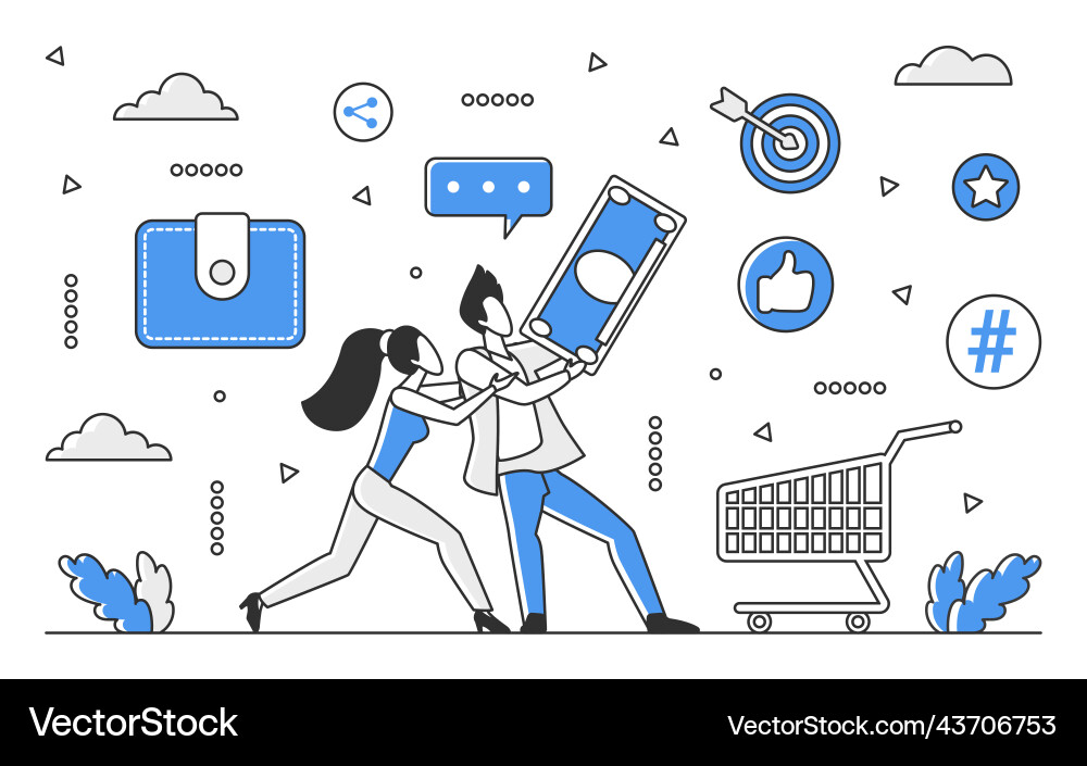 Online market sale Royalty Free Vector Image - VectorStock