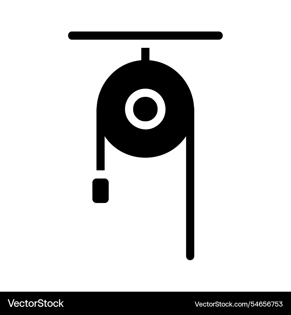 Pulley system icon concept of mechanics physics Vector Image
