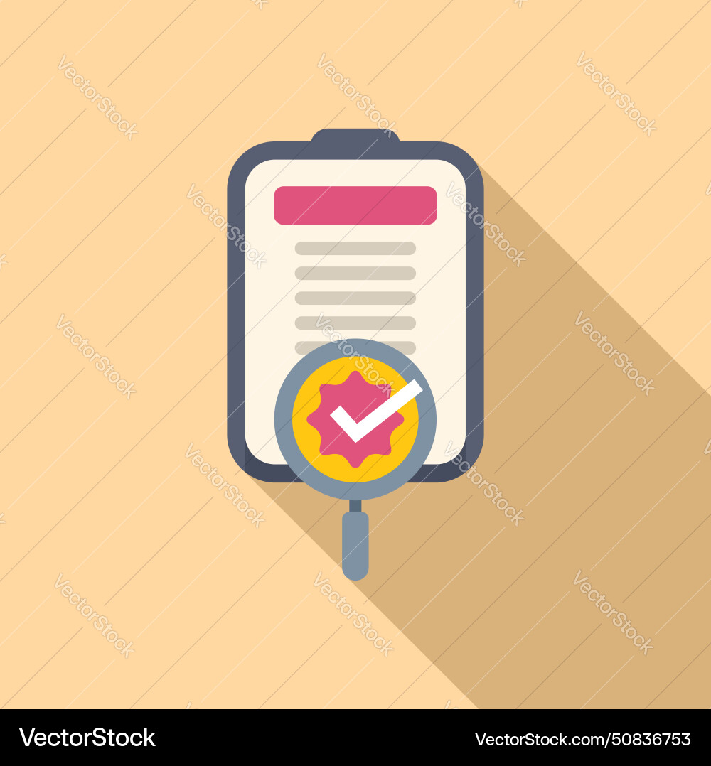 Tested product clipboard icon flat Royalty Free Vector Image