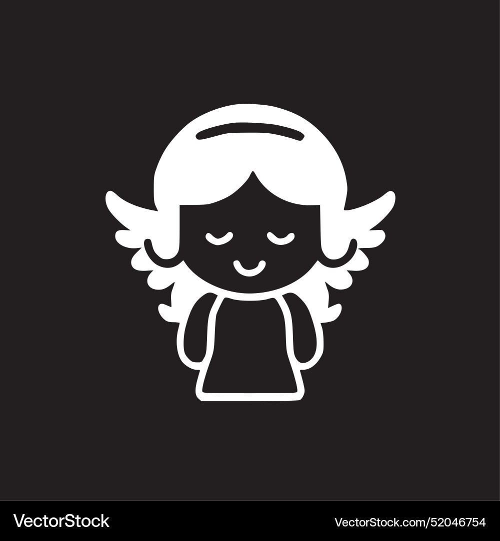 Angel - minimalist and flat logo Royalty Free Vector Image