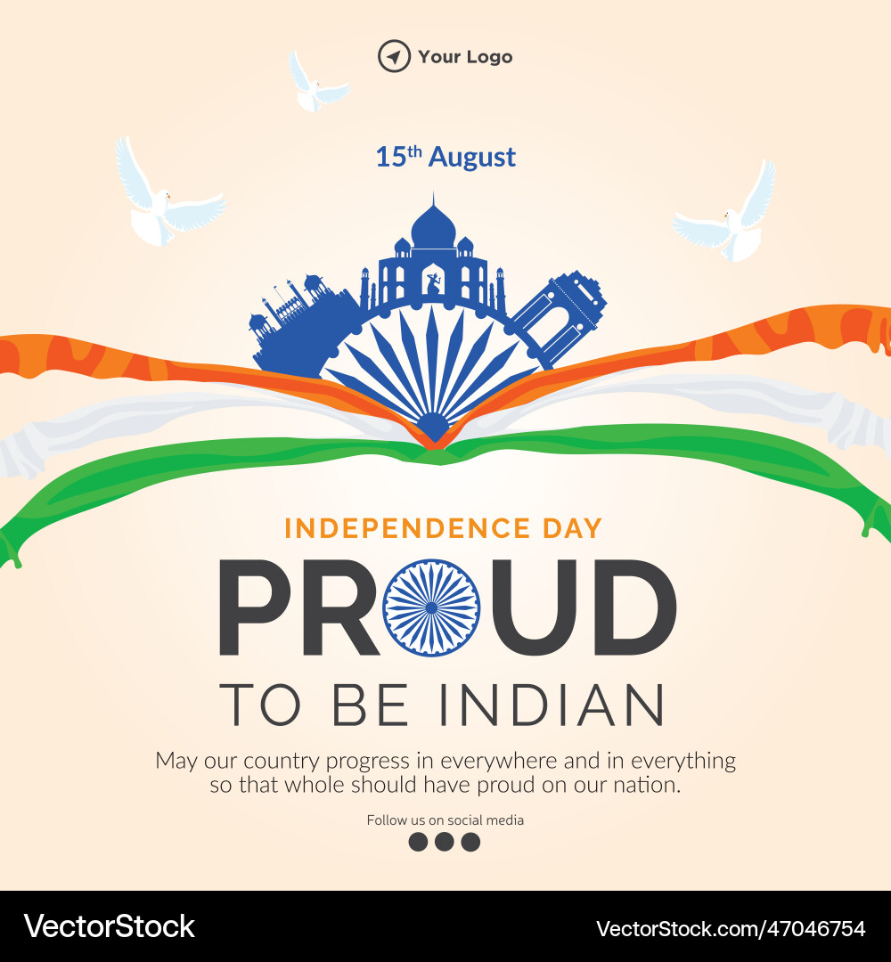 Banner design of independence day Royalty Free Vector Image