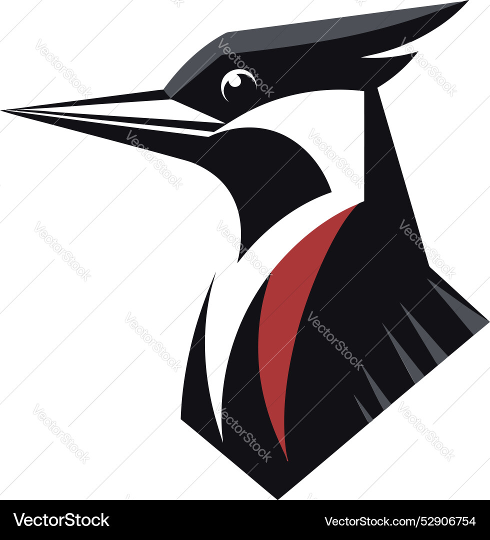 Black woodpecker bird logo design simple Vector Image