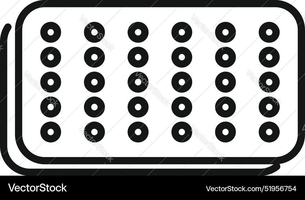 Blister pack containing round pills for daily Vector Image