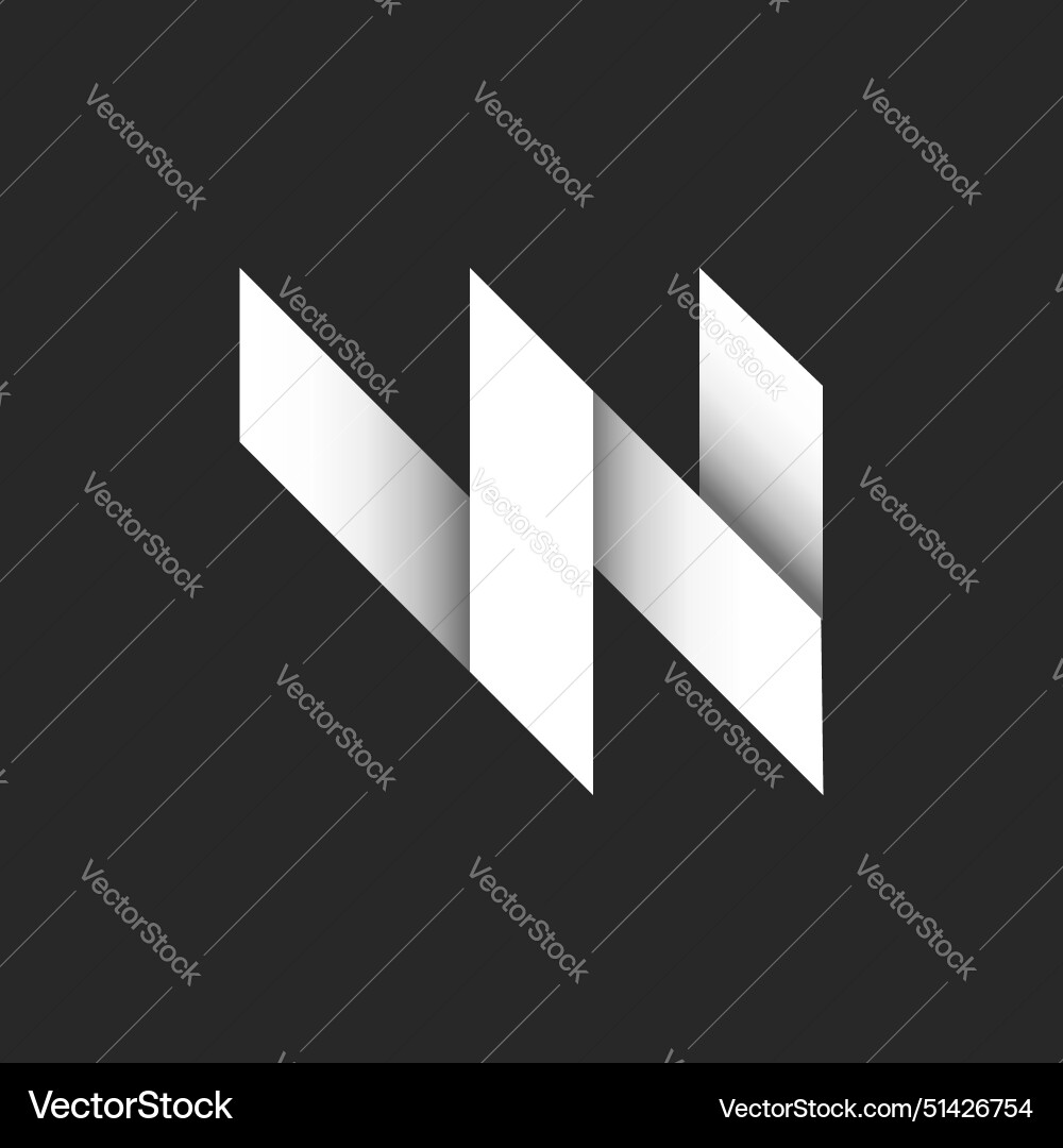 Bold letter w initial monogram patterned logo Vector Image