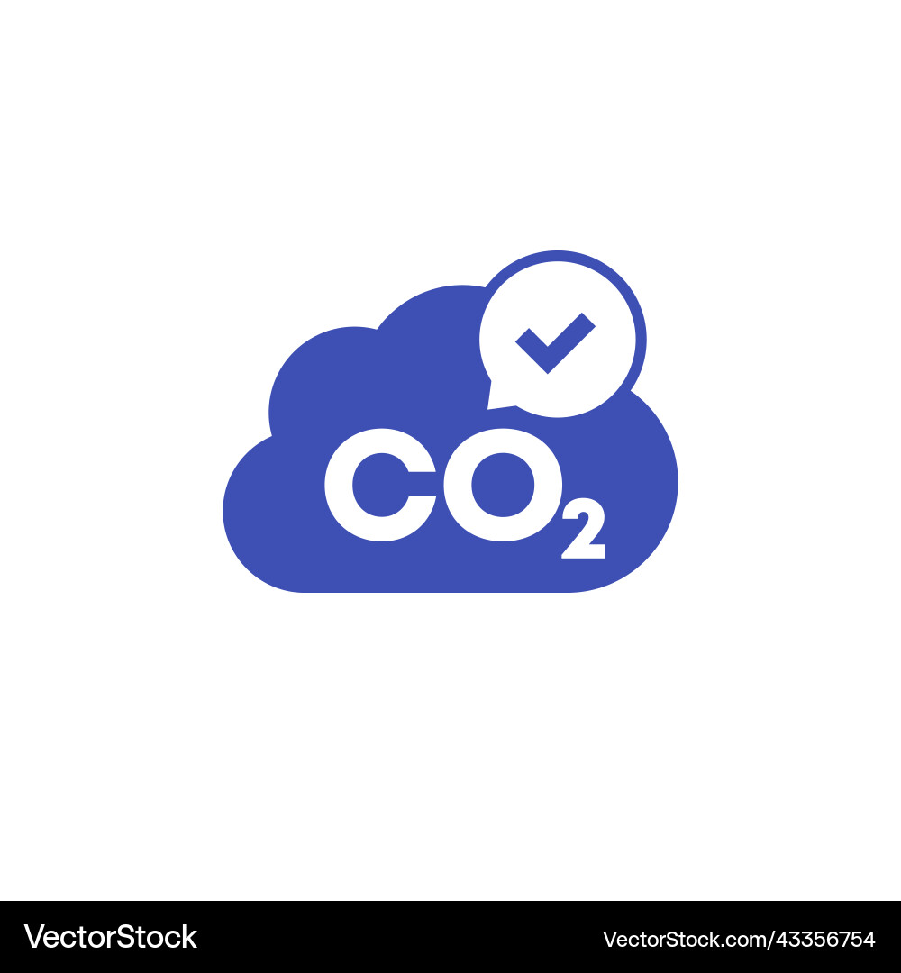 Carbon neutral icon with co2 gas cloud Royalty Free Vector