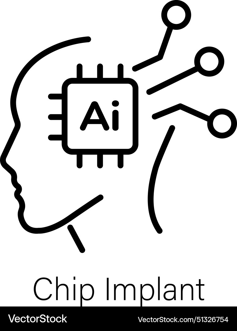 Chip implant Royalty Free Vector Image - VectorStock