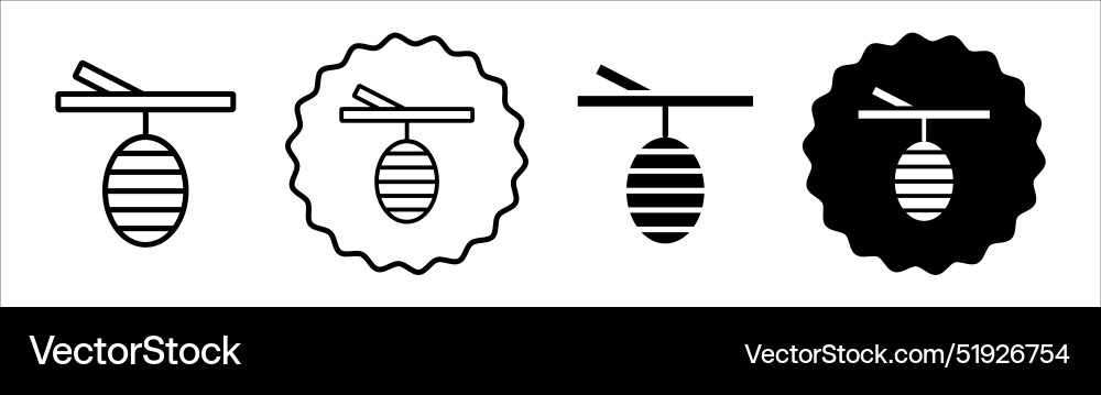 Cocoon icon symbol set collection simple Vector Image