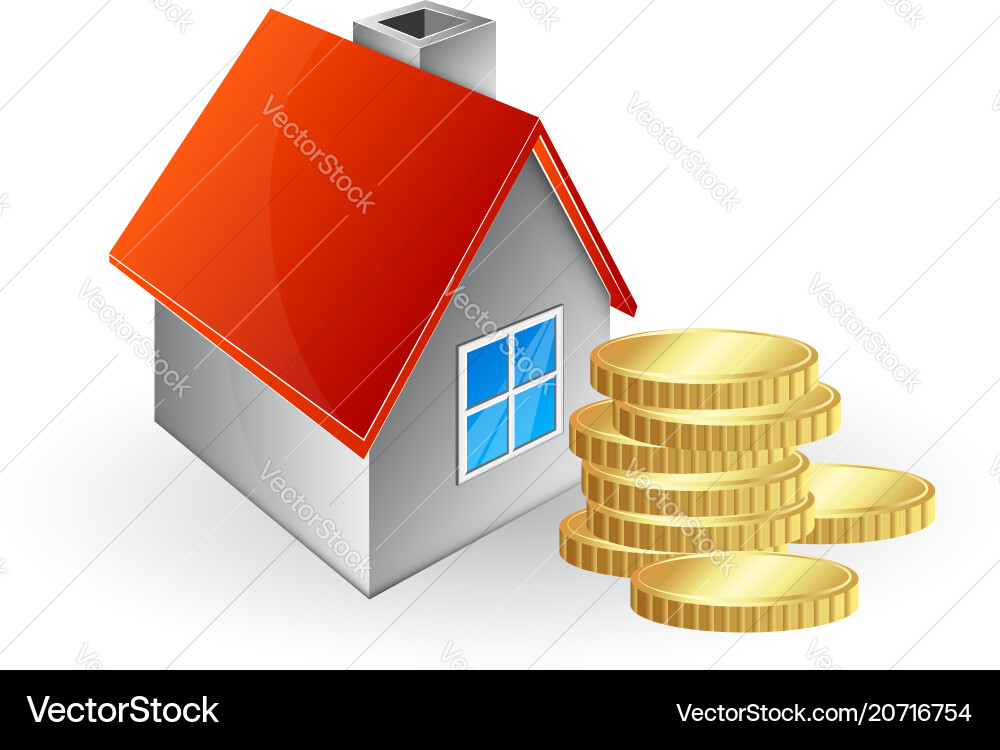 House and coins Royalty Free Vector Image - VectorStock