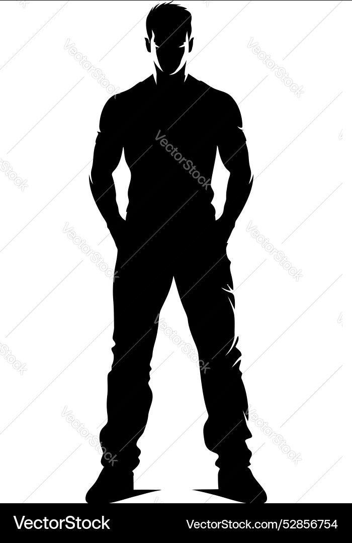 Muscled threads jeans pant logo design jeaned Vector Image