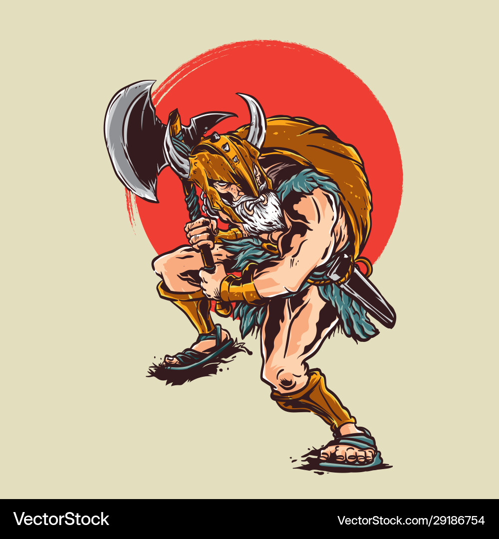 Old warior Royalty Free Vector Image - VectorStock