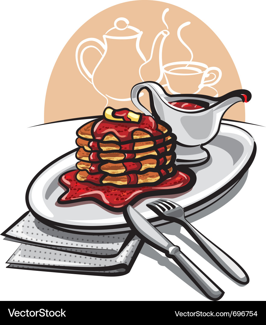 Pancakes with syrup Royalty Free Vector Image - VectorStock