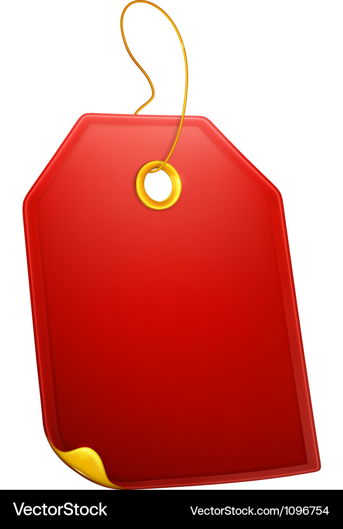 Red gift tag Royalty Free Vector Image - VectorStock
