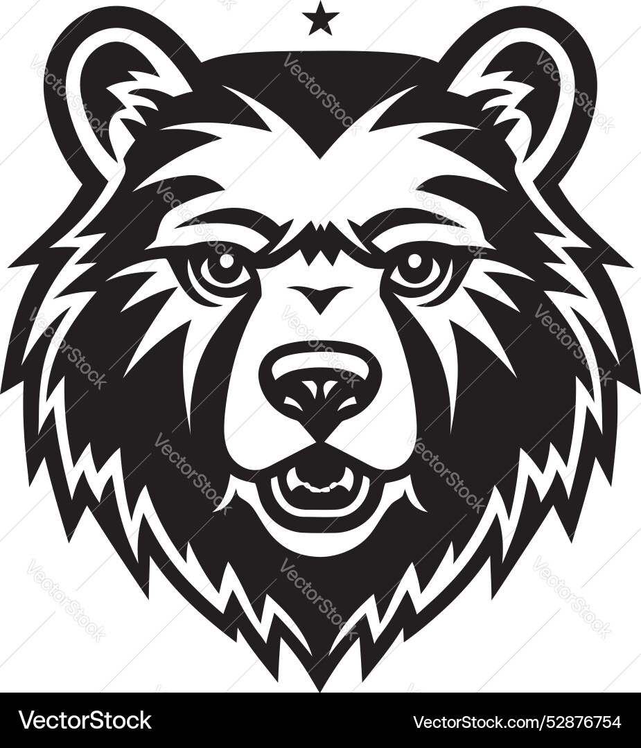 Royal bear profile bear sovereign logo Royalty Free Vector