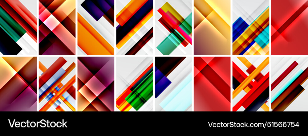 Set of low poly triangles poster geometric Vector Image