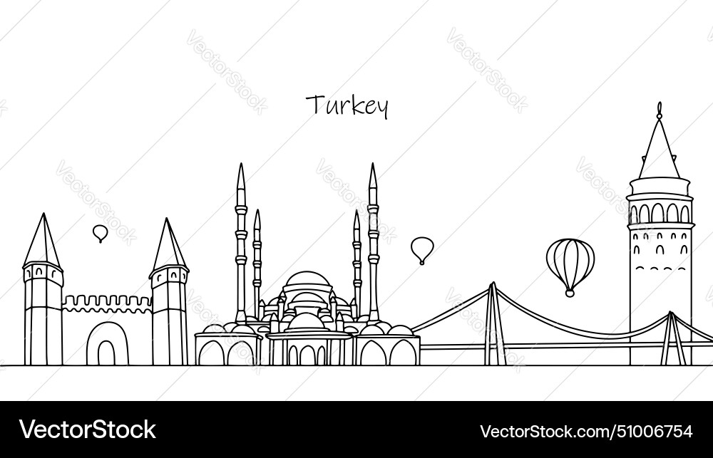 Sights of turkey Royalty Free Vector Image - VectorStock
