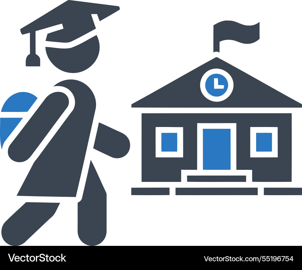 Student at school icon Royalty Free Vector Image