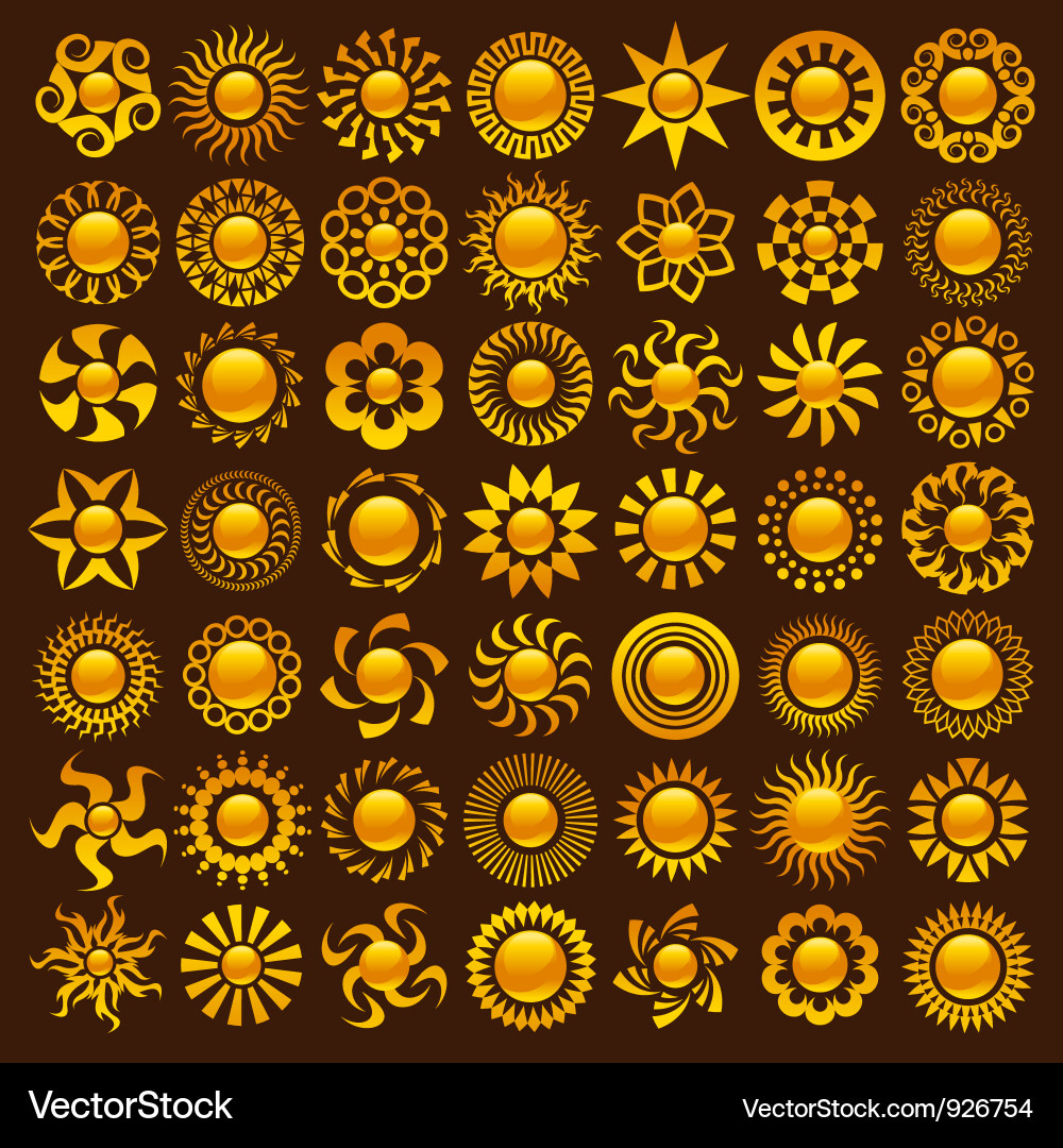 Sun designs Royalty Free Vector Image - VectorStock