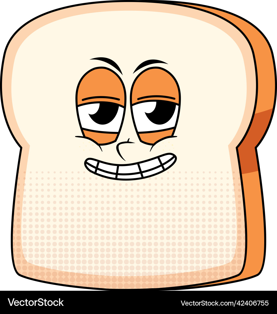A bread cartoon character on white background Vector Image