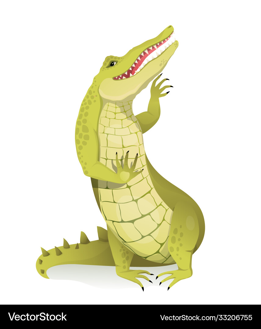 Alligator crocodile or gator greeting and waving Vector Image