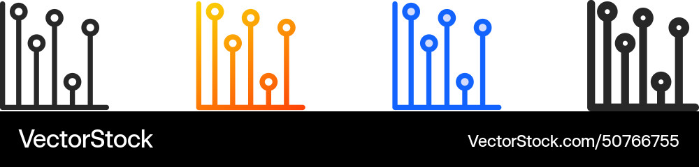 Analytics iconthin linear gradient blue stroke Vector Image