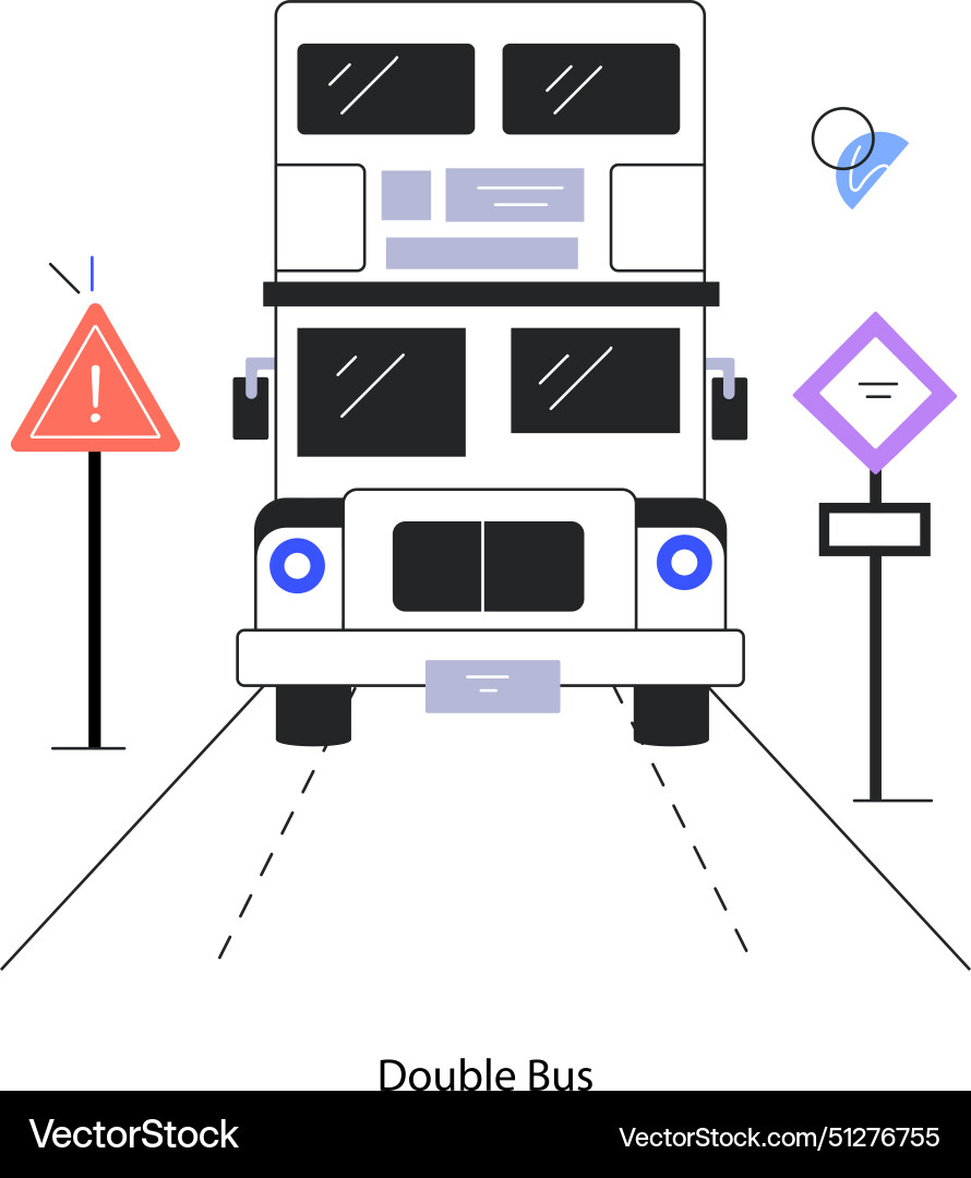 Double bus Royalty Free Vector Image - VectorStock