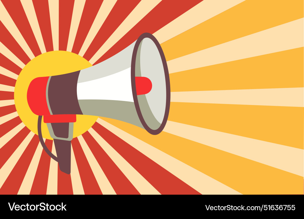 Flat design of megaphone horn speaker for Vector Image