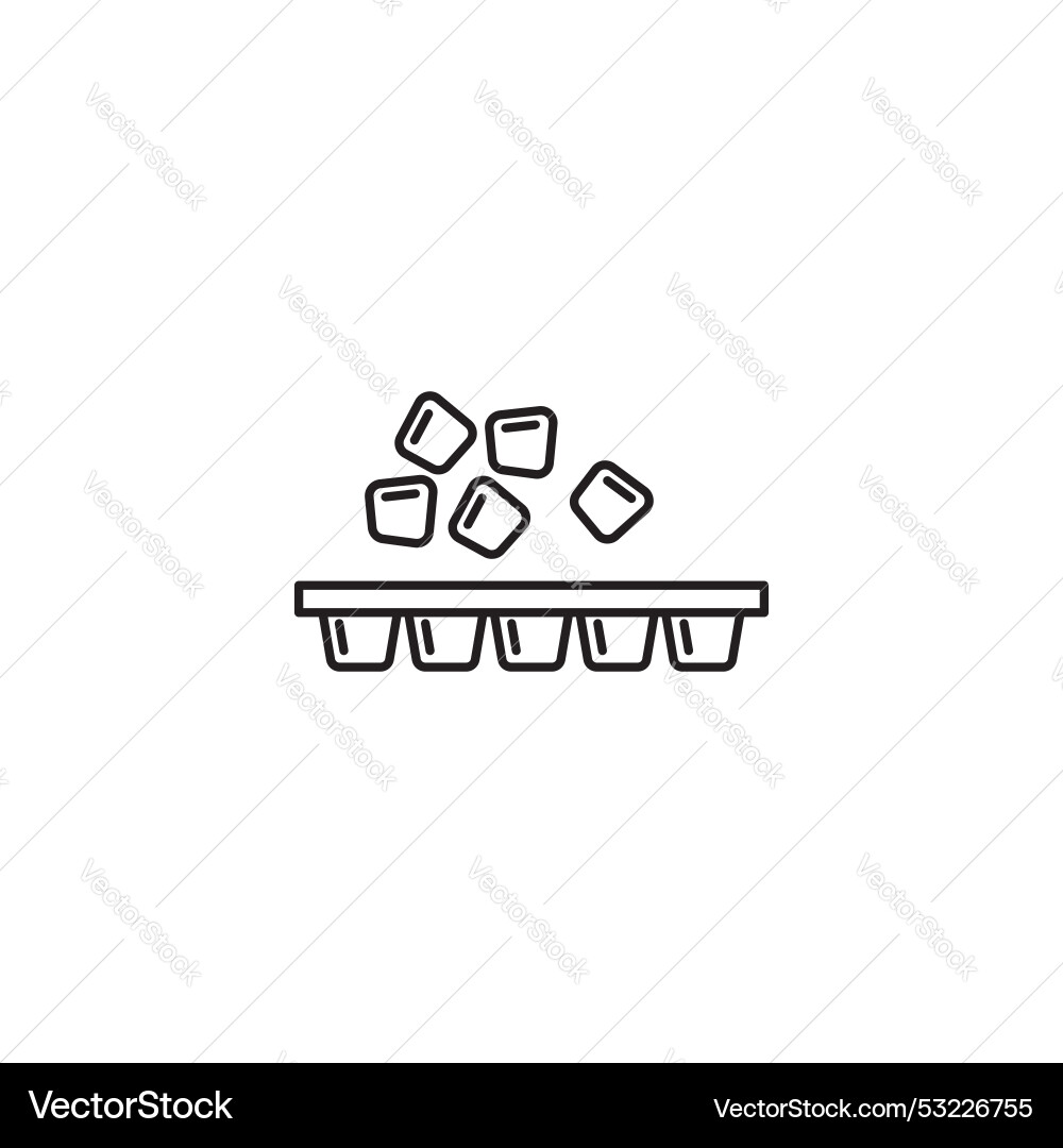 Ice cube plastic container icon set kitchen Vector Image