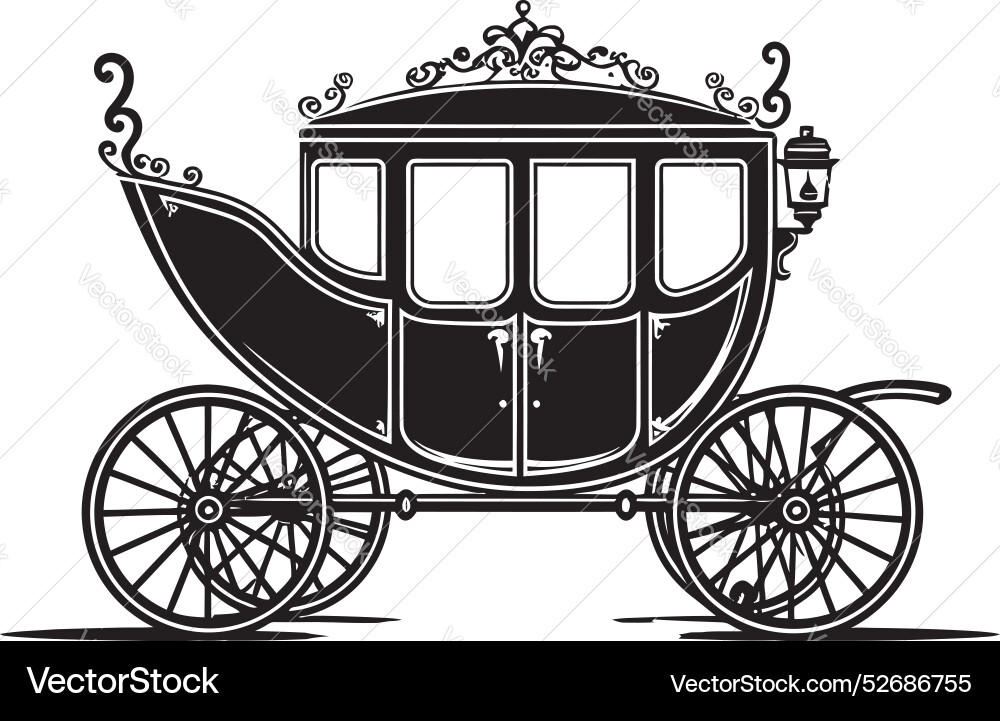 Palatial nuptial chariot regal black logo noble Vector Image