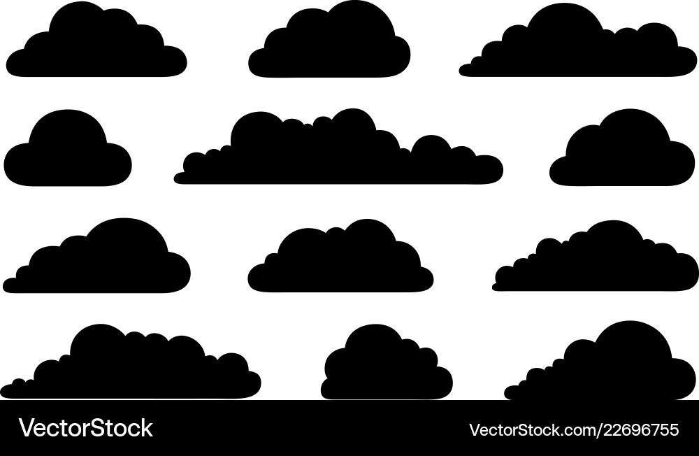 Set of different clouds Royalty Free Vector Image