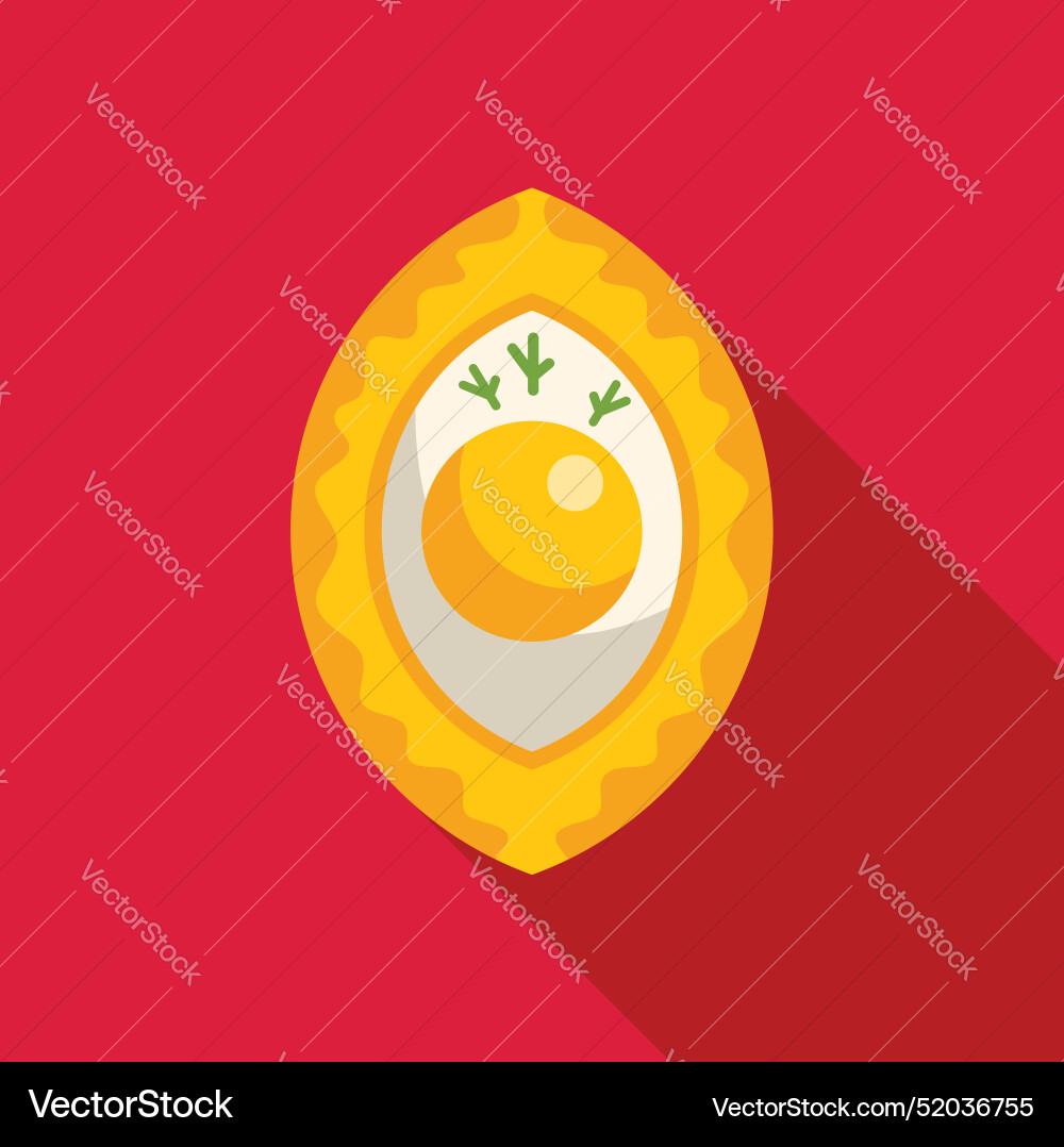 Single fried egg garnished with dill served Vector Image