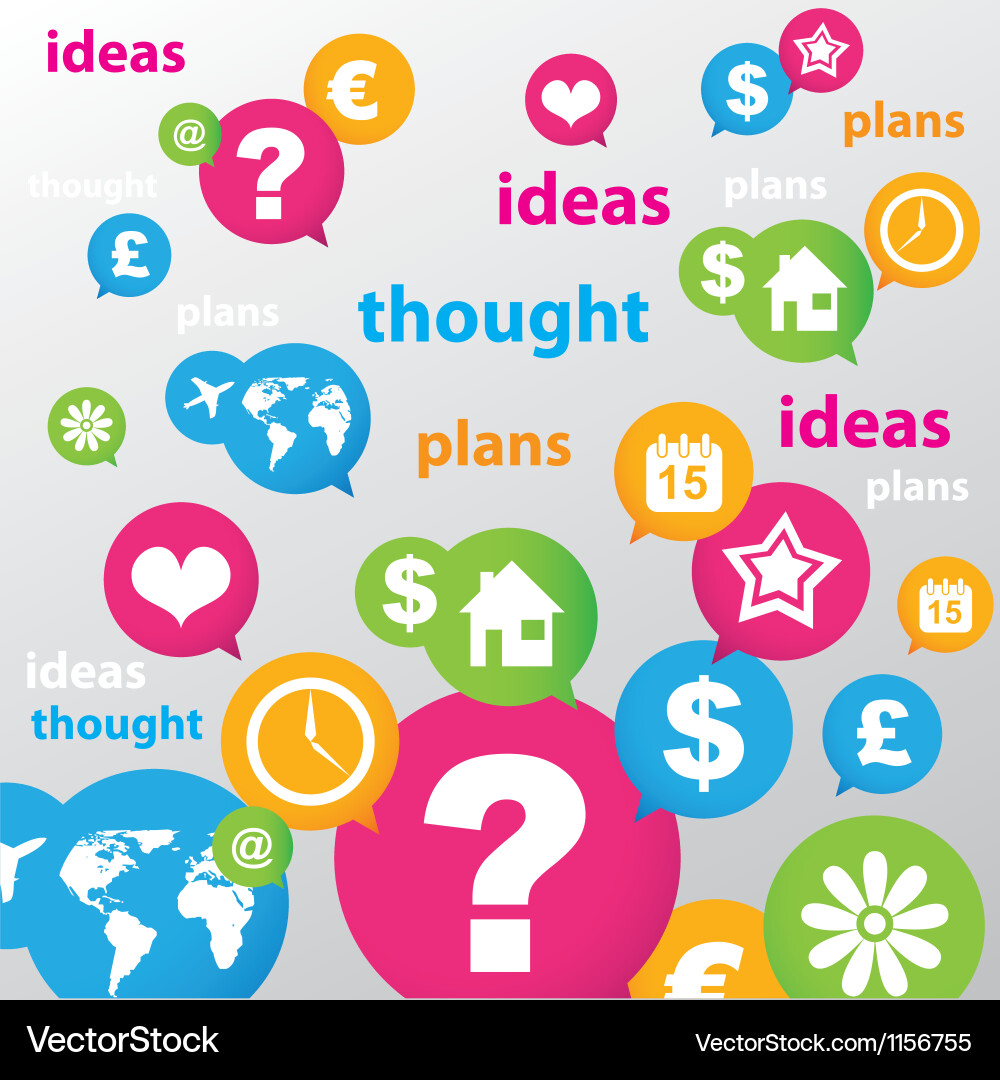 Thought ideas plans Royalty Free Vector Image - VectorStock