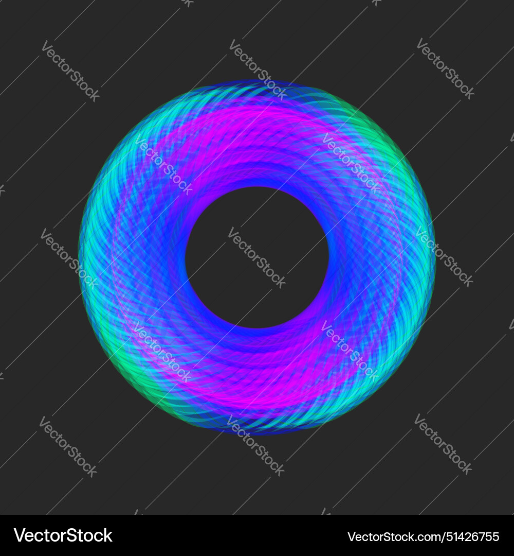 Vibrant circular swirl geometric pattern ring Vector Image