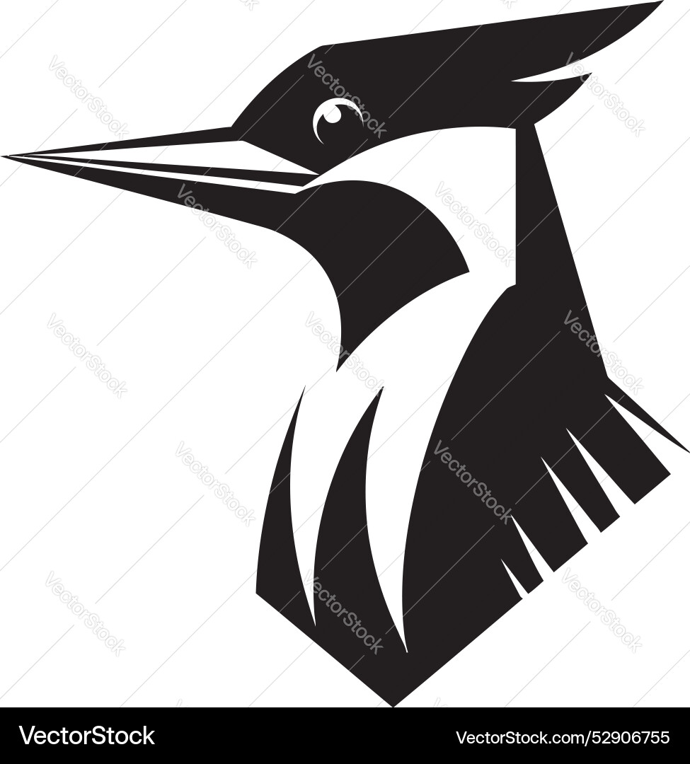 Woodpecker bird logo design black simple Vector Image