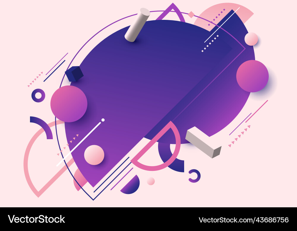 Abstract background flat design 3d geometric Vector Image