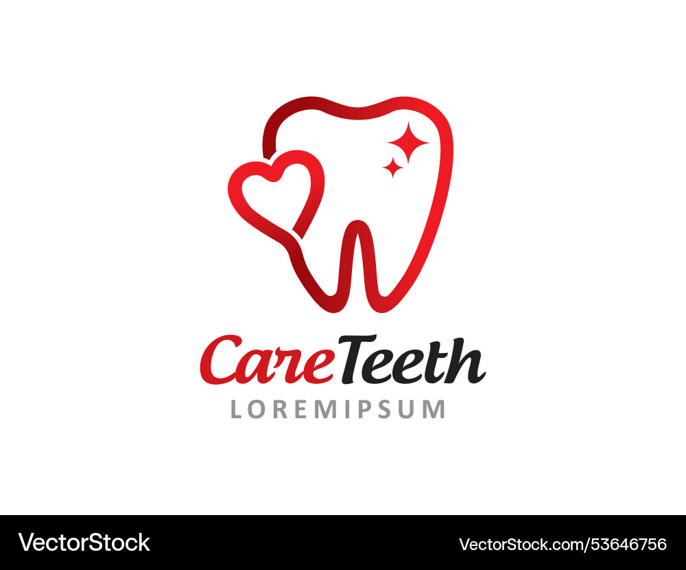 Care teeth logo symbol or icon template Royalty Free Vector