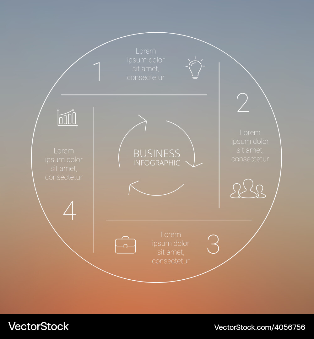Circle line infographic graph diagram blur Vector Image