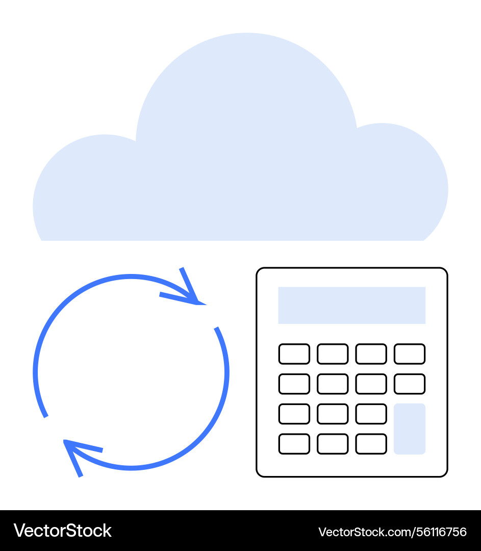 Cloud-based data calculation with synchronization Vector Image