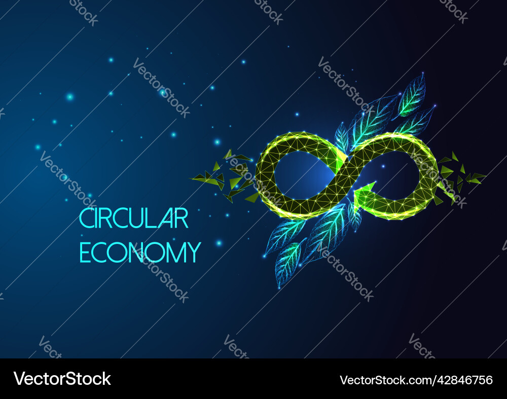 Concept of circular economy with infinity loop Vector Image