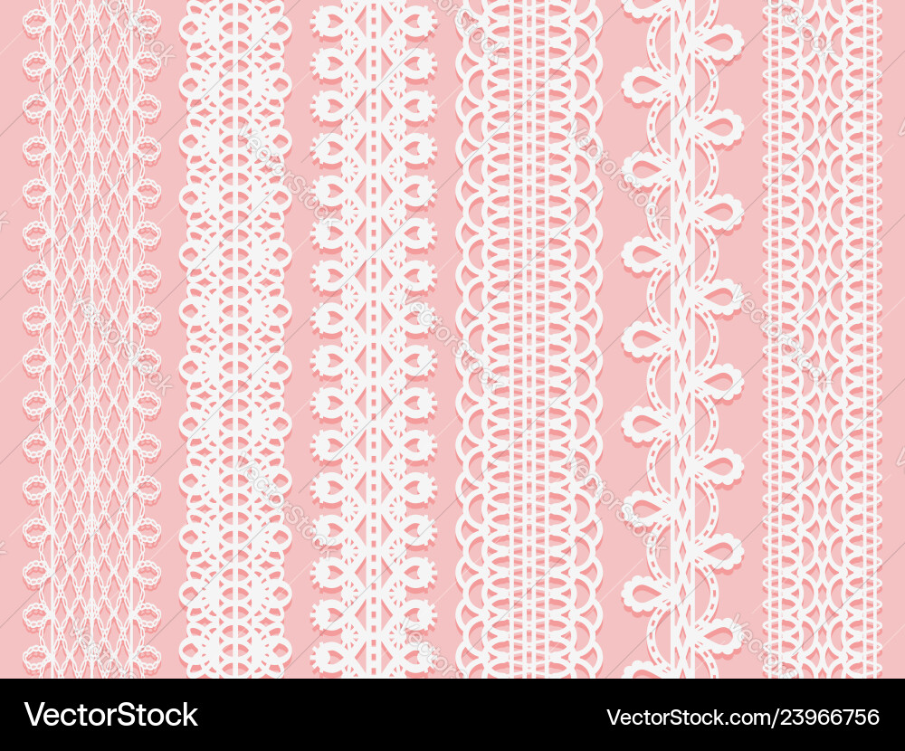 Elegant Pink Lace Ribbons Royalty Free Vector Image