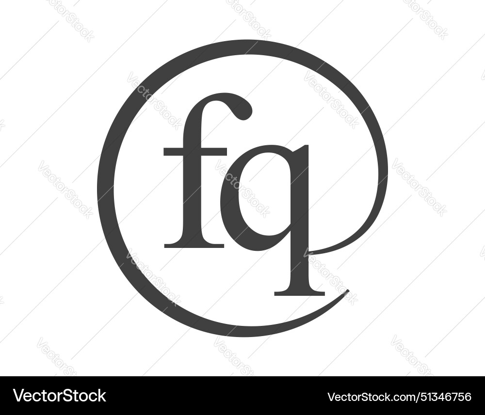 Fq logo from two letter with circle shape email Vector Image