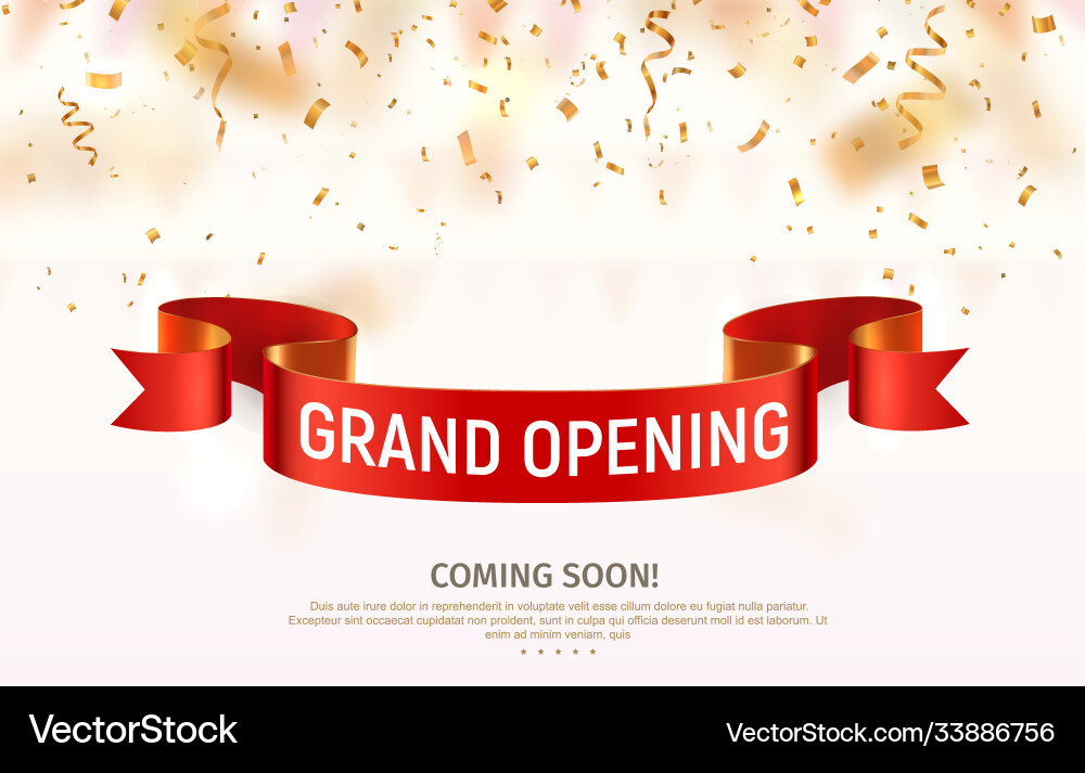 Grand opening banner celebration open Royalty Free Vector