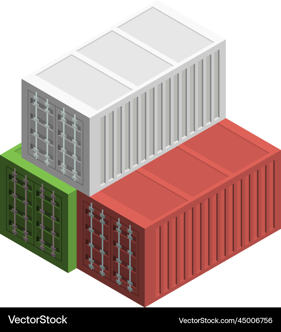Metal cargo containers international freight Vector Image