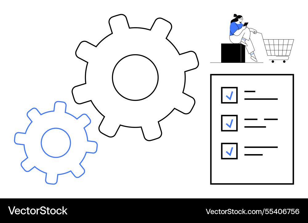 Process efficiency and task management concept Vector Image