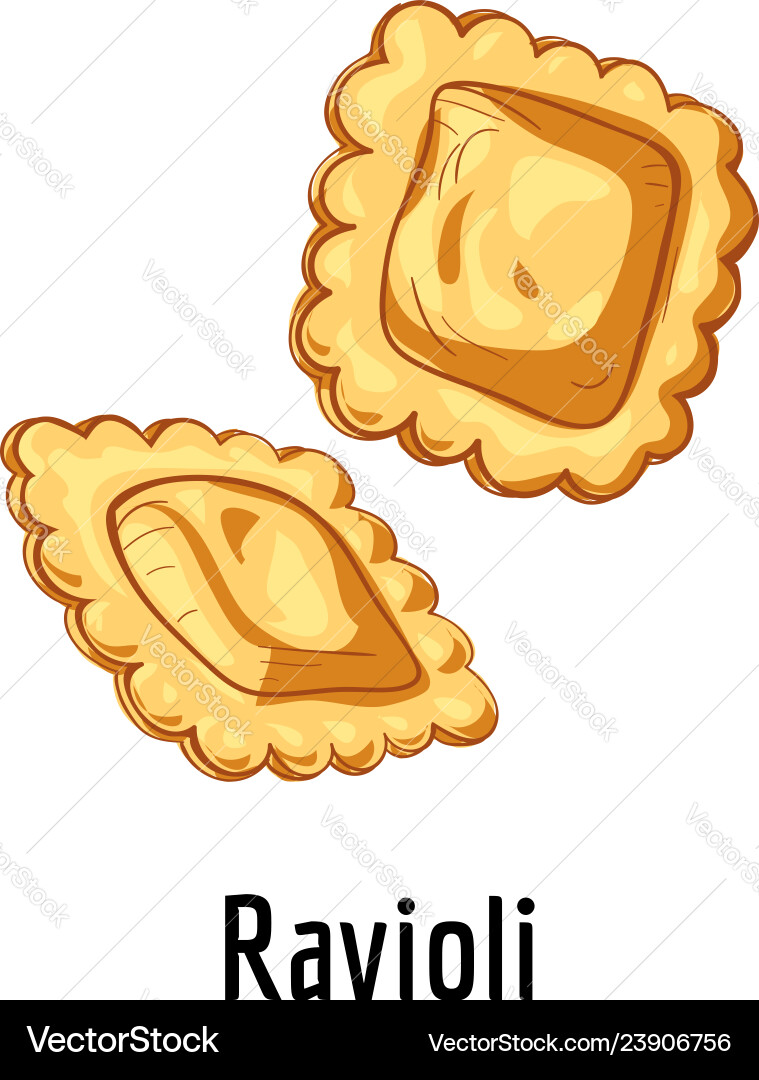 Ravioli icon cartoon style Royalty Free Vector Image