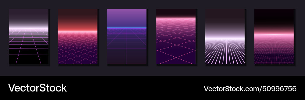 Set of bright abstract retro posters templates Vector Image