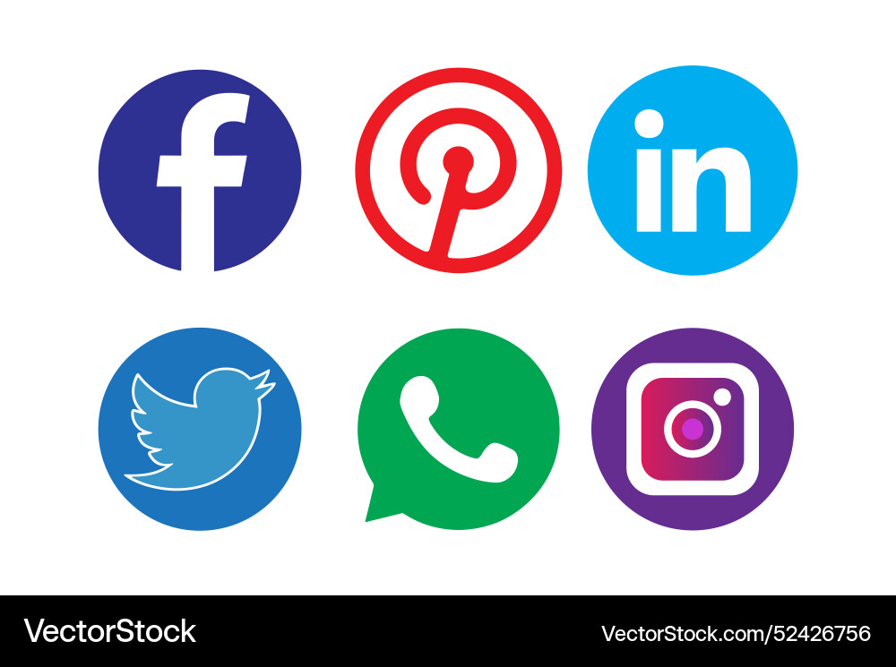Social media icons Royalty Free Vector Image - VectorStock