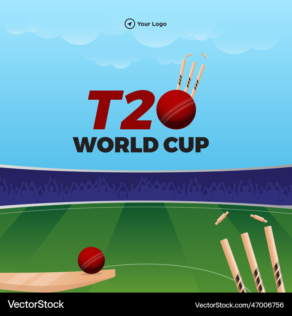 T20 cricket world cup banner design template Vector Image