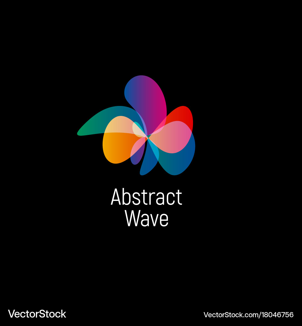 Wavy abstract logo smooth gradients Royalty Free Vector