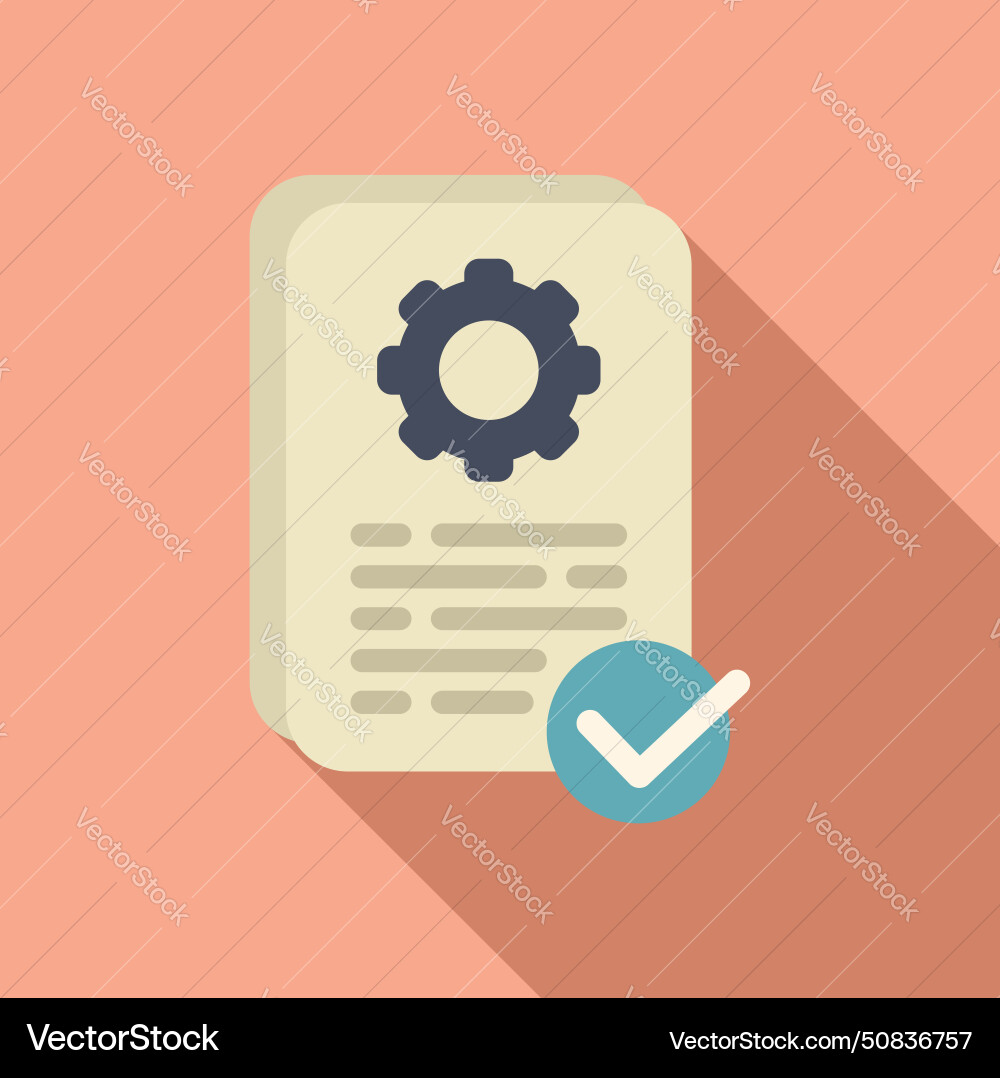 Approved document icon flat legal consumer Vector Image
