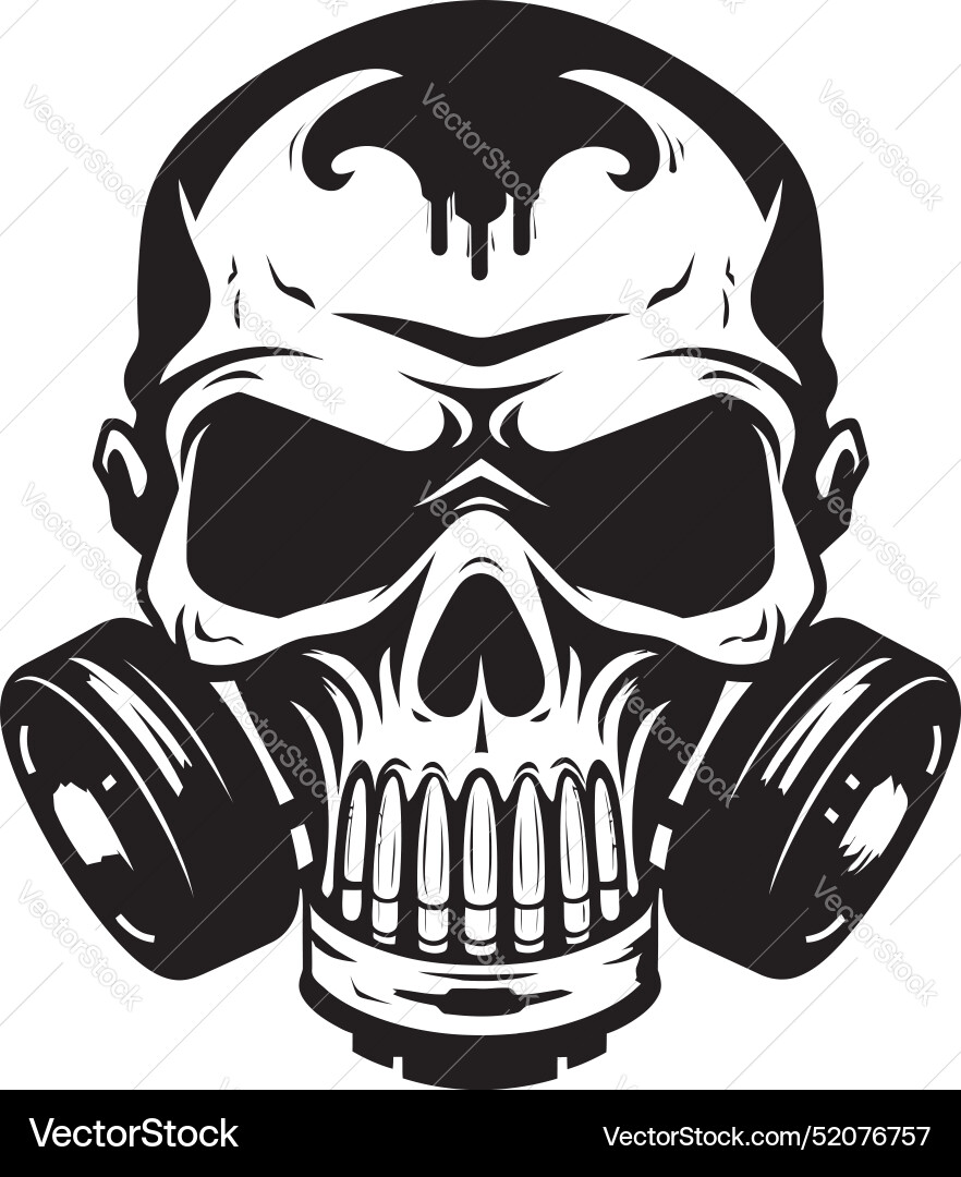 Bio skull sentinel gas mask clad graphic Vector Image